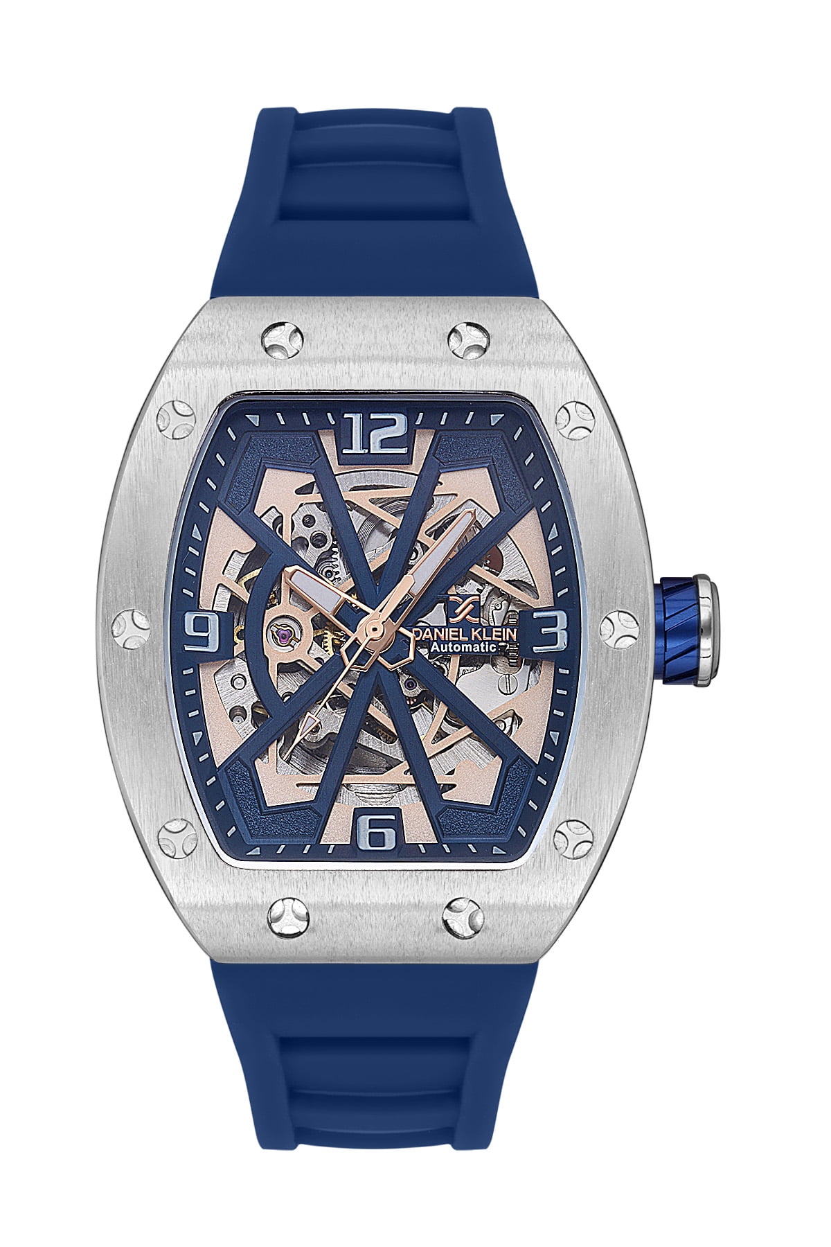 Daniel Klein 43mm Mens Automatic Watch Skeleton Gears Dial, Mechincal ...