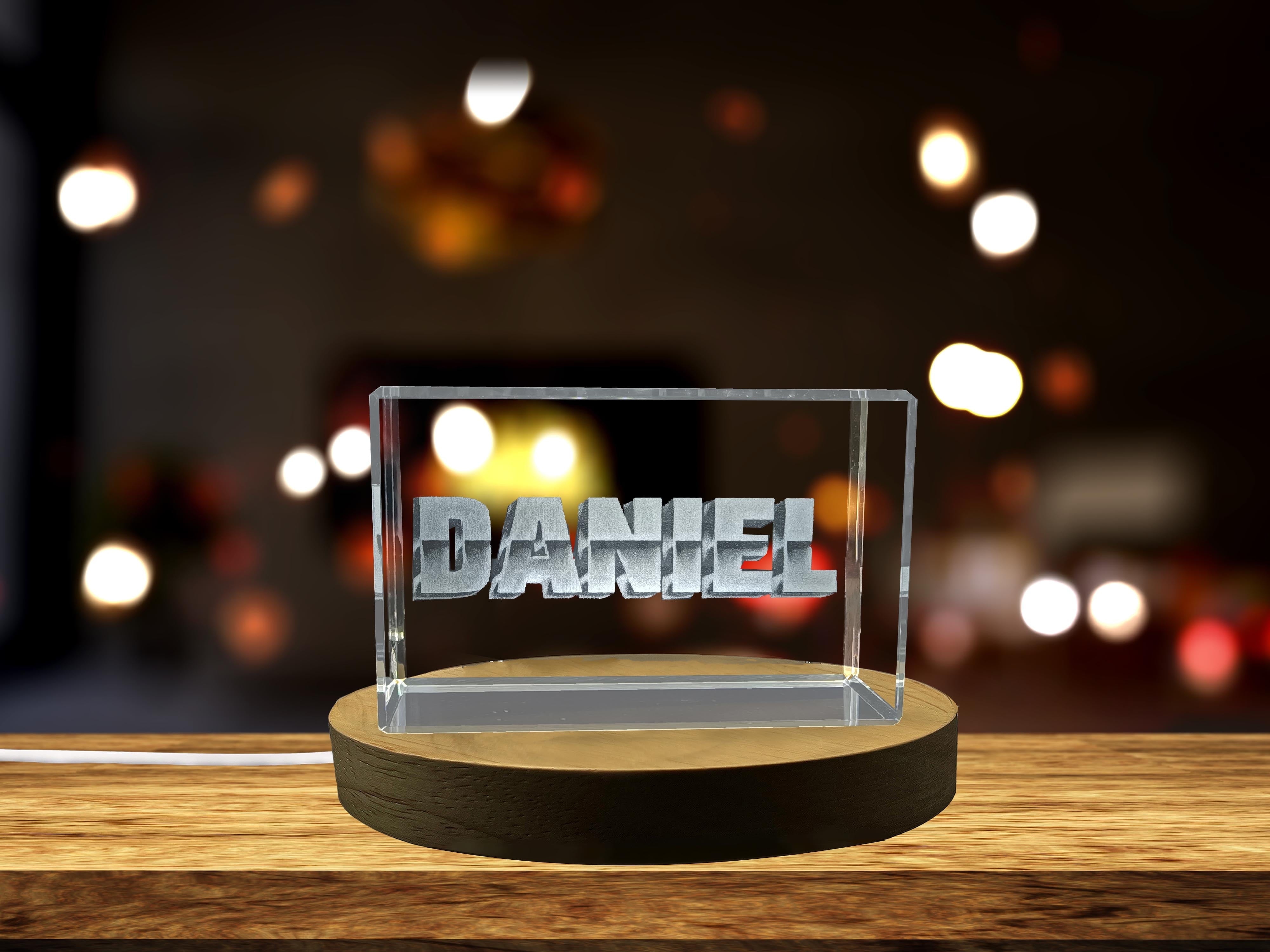 Daniel| Names Art 3D Engraved Crystal - Walmart.com