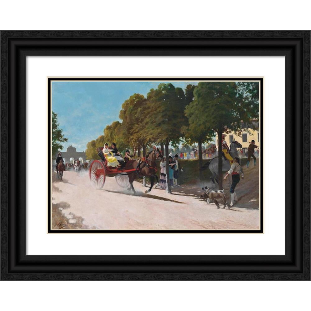 Daniel Perea y Rojas 14x11 Black Ornate Wood Framed Double Matted ...