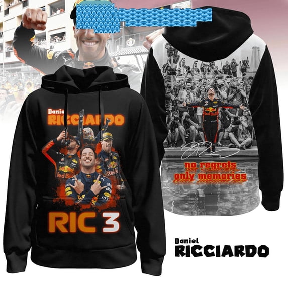 Daniel Ricciardo Ric3 No Regrets Only Memories Hoodie T-Shirt - Walmart.com