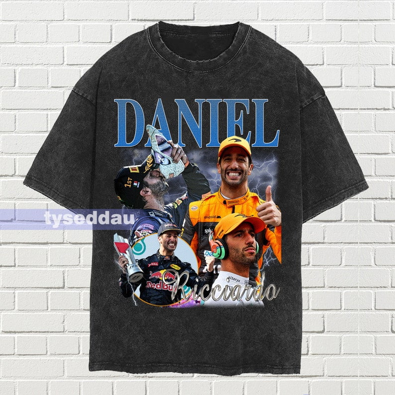 Daniel Ricciardo Vintage Washed T-Shirt, Formula Racing F1 Homage ...