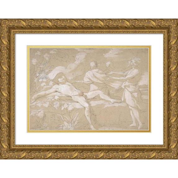 Daniel Seiter 18x14 Gold Ornate Wood Frame and Double Matted Museum Art ...
