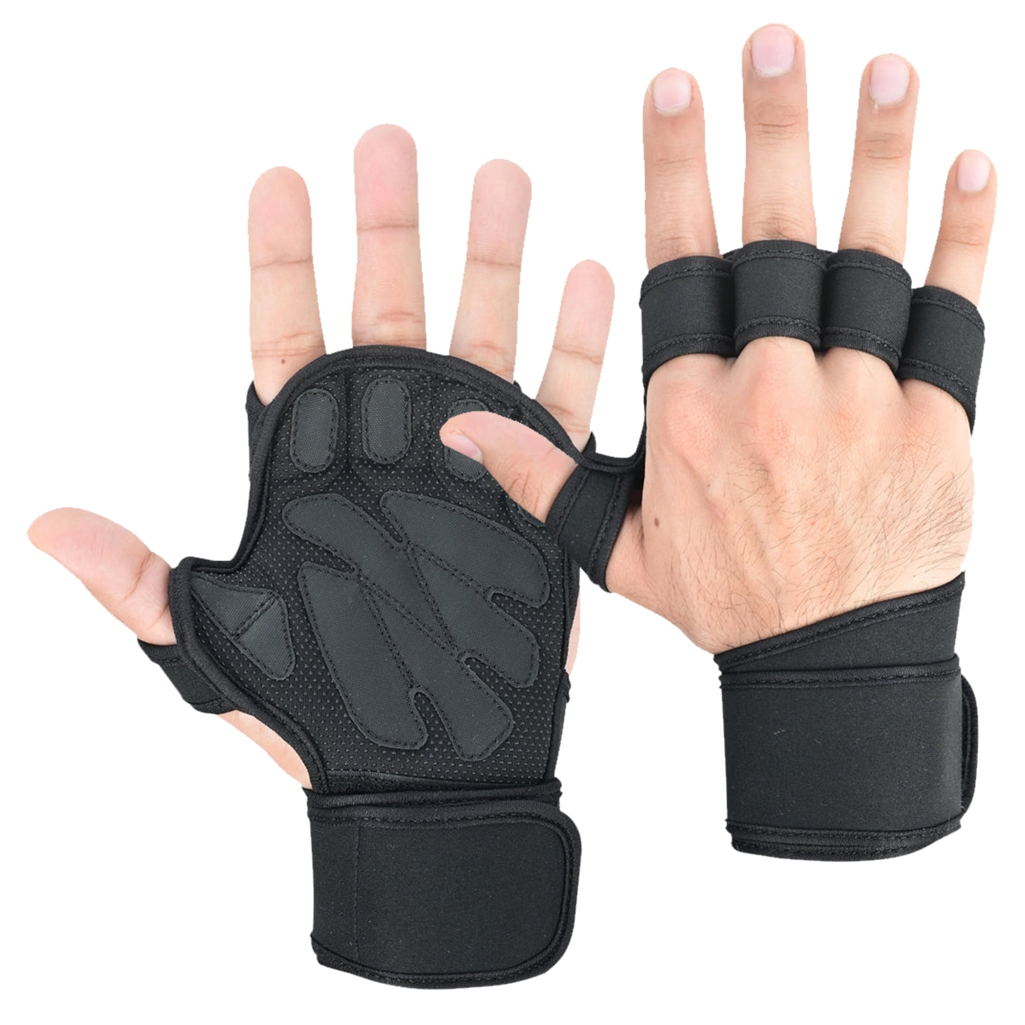 Daniel Smart Black Cross Training Gym Gloves with Padded Palm and Extra ...