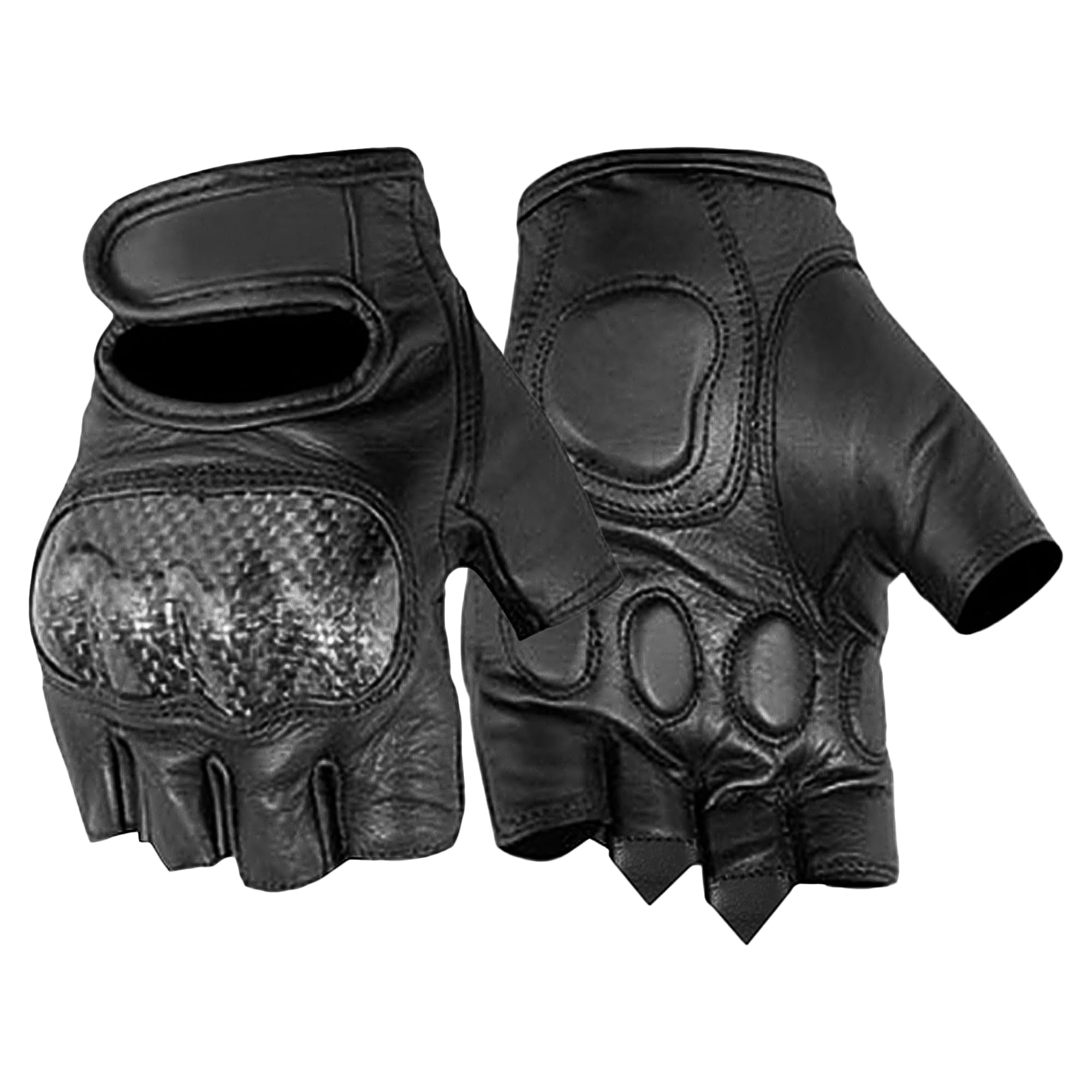 Daniel Smart Cowhide Leather Gloves – Fingerless Men Motorcycle Gloves ...