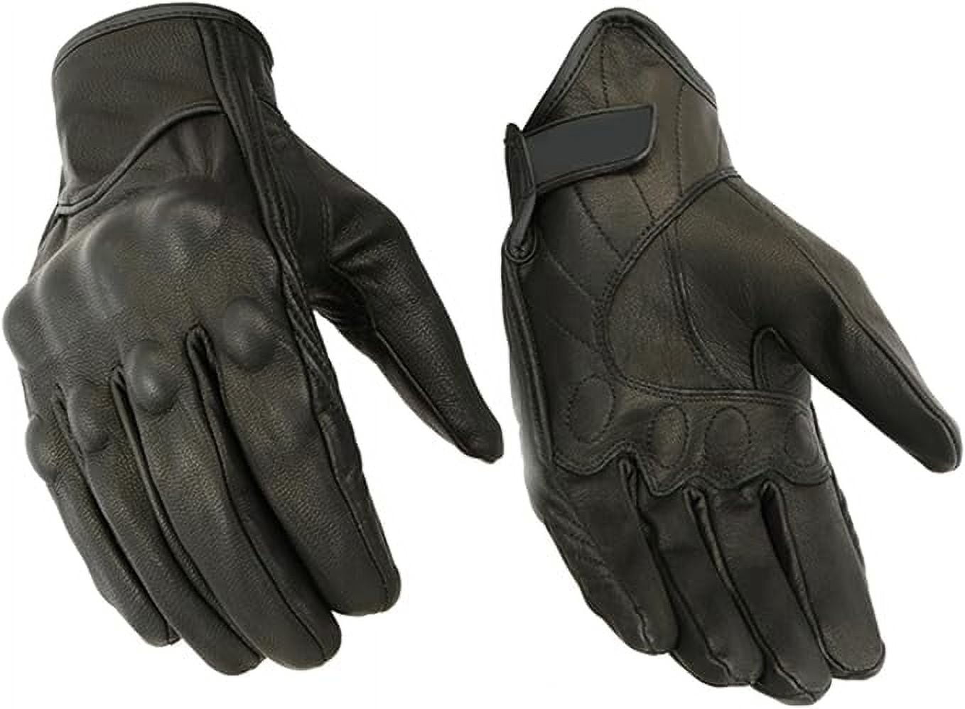 Daniel Smart Leather Gloves - Motorcycle Gloves with rubberized knuckle ...