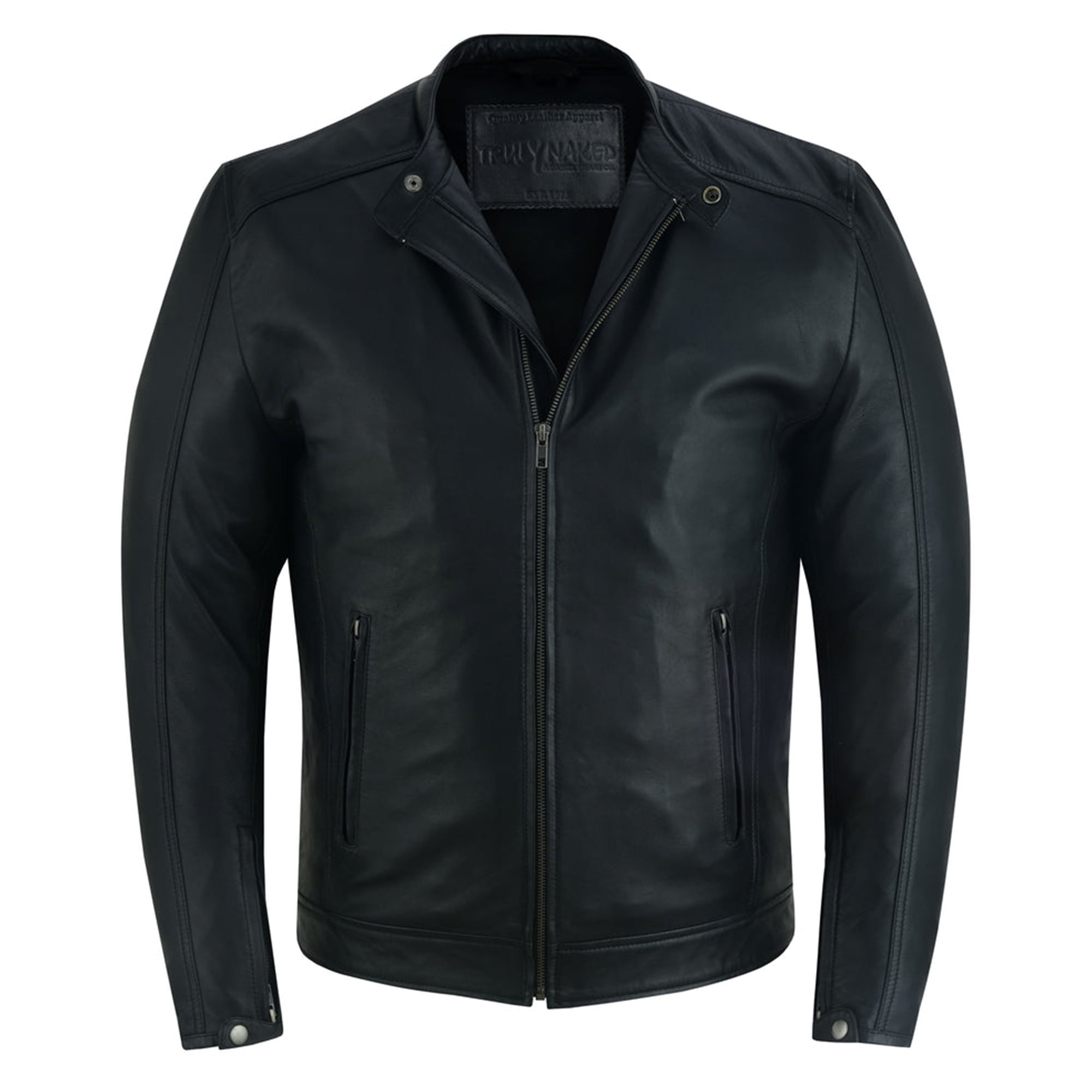 Daniel Smart Men Motorcycle Lambskin leather Jacket Classic Black Biker ...