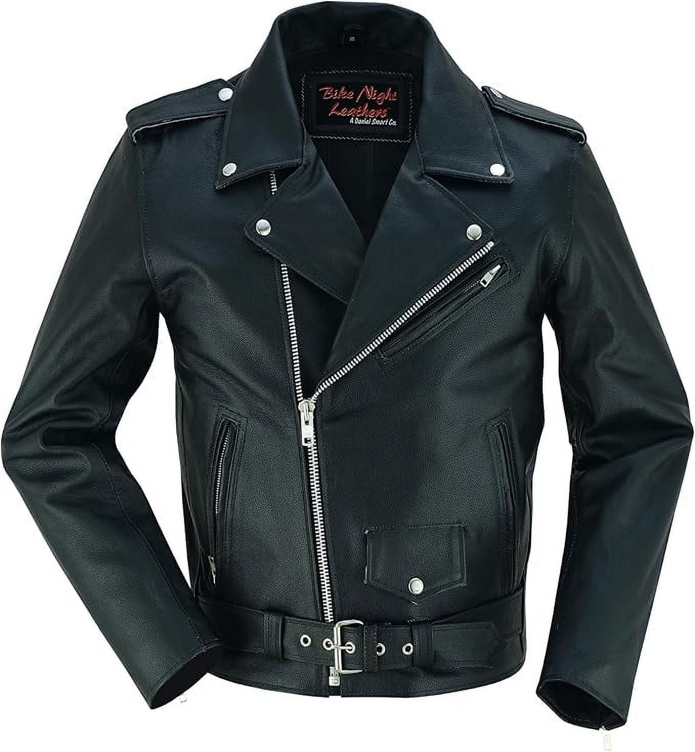 Daniel Smart Men Motorcycle Leather Jacket Black Economy Biker Leather ...