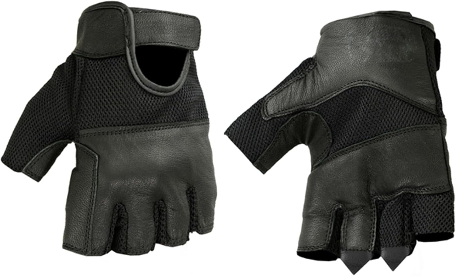 Daniel Smart Men’s Leather Gloves Fingerless Motorcycle Gloves with Gel ...