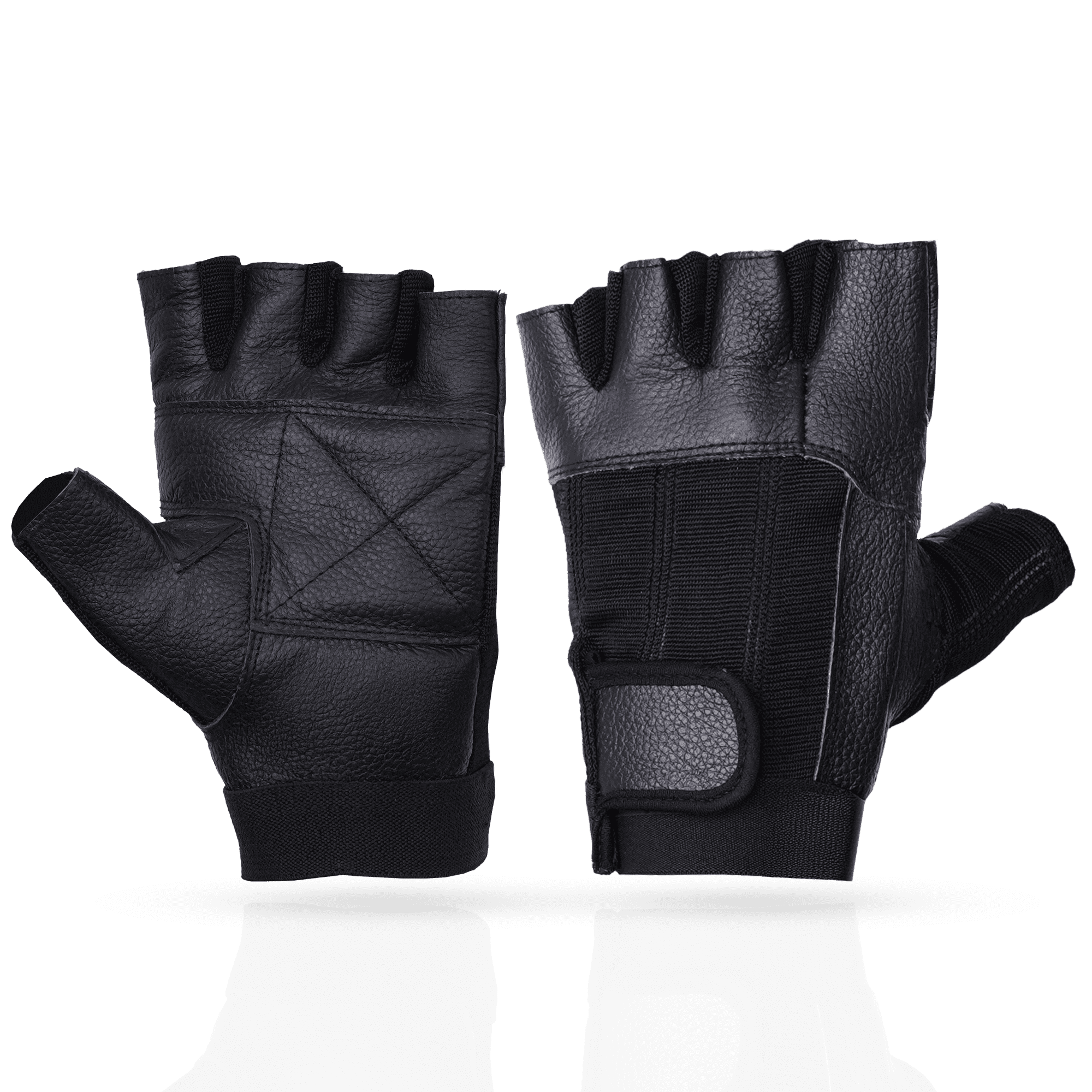 Daniel Smart Men’s Leather Gloves – Fingerless Motorcycle Gloves with ...