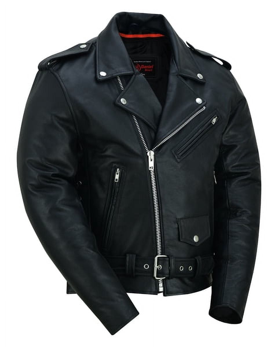 Daniel Smart Men’s Motorcycle Leather Jacket - Walmart.com