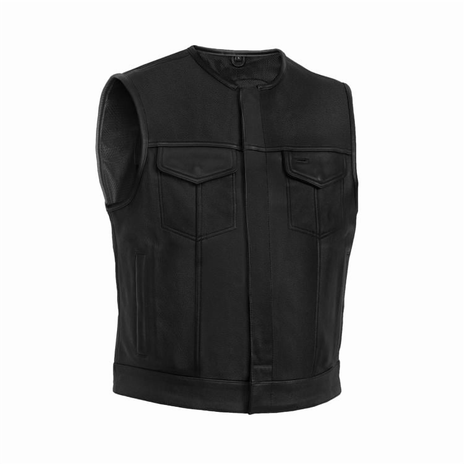 Daniel Smart Men’s leather Vest - Unique All Black Design Leather Vest ...