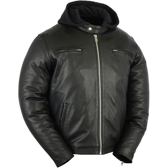 Daniel Smart Mens Leather Motorcycle Jacket Sporty Cruiser Leather Mens ...