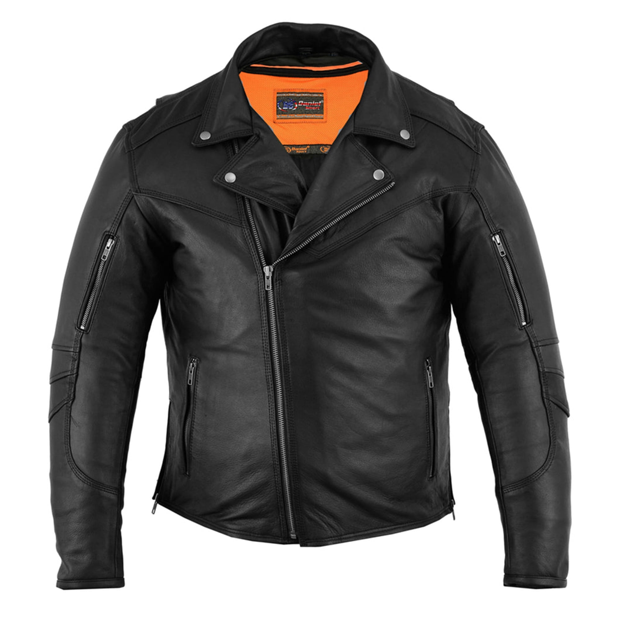 Daniel Smart Mens Motorcycle Leather Jacket Naked Goatskin Modern ...