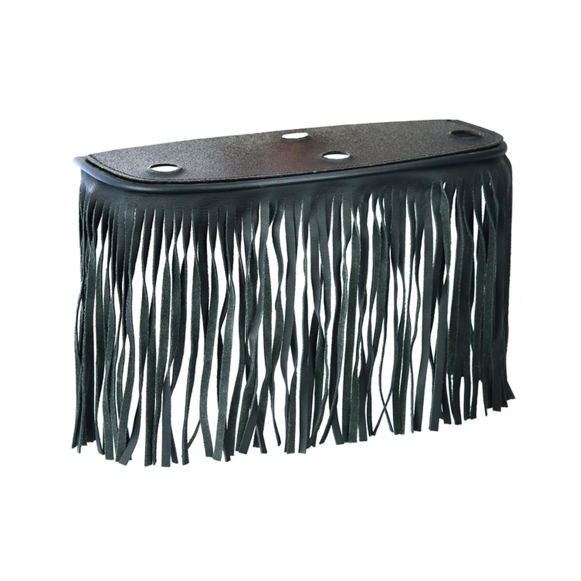 Daniel Smart Motorcycle Black Leather Floor Boards with Fringe Durable ...