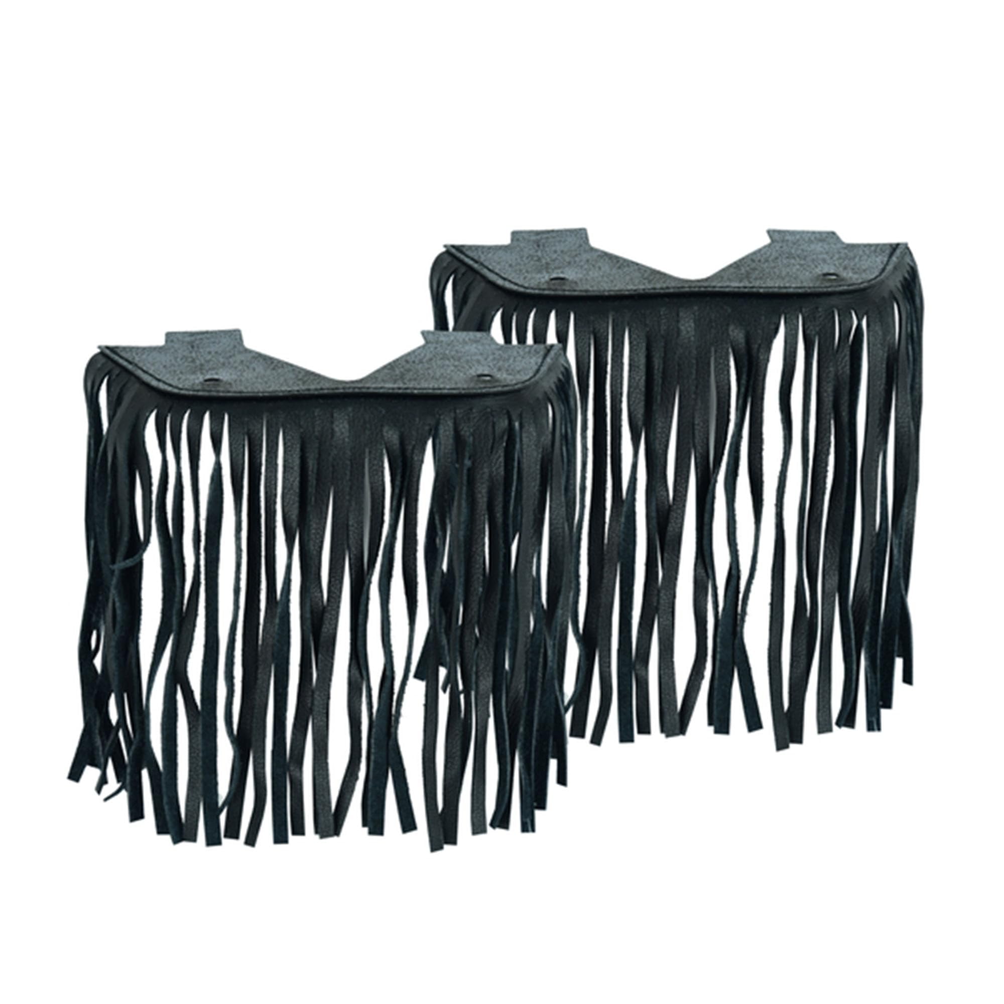 Daniel Smart Motorcycle Black Leather Floor Boards with Fringe Durable ...