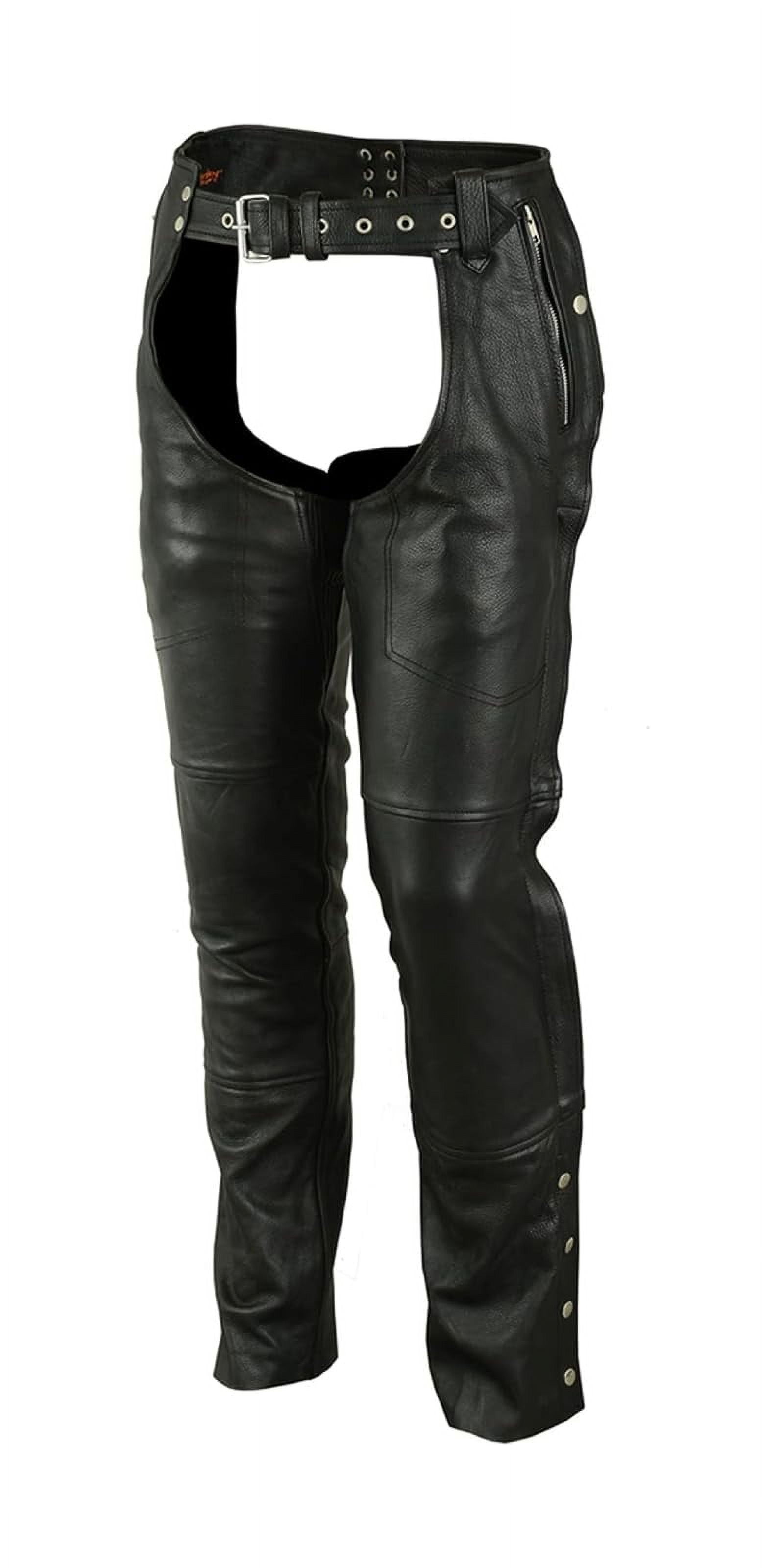 Daniel Smart Motorcycle Leather Chaps – All Season Unisex Biker Pant ...