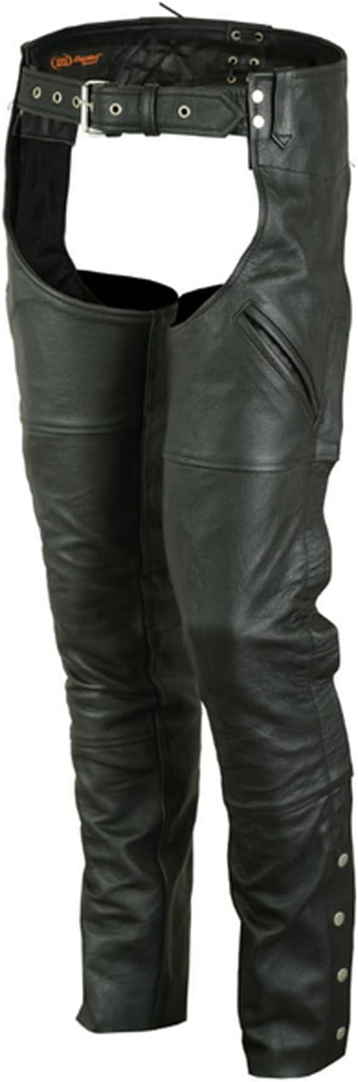 Daniel Smart Motorcycle Leather Chaps – All Season Unisex Biker Pant ...
