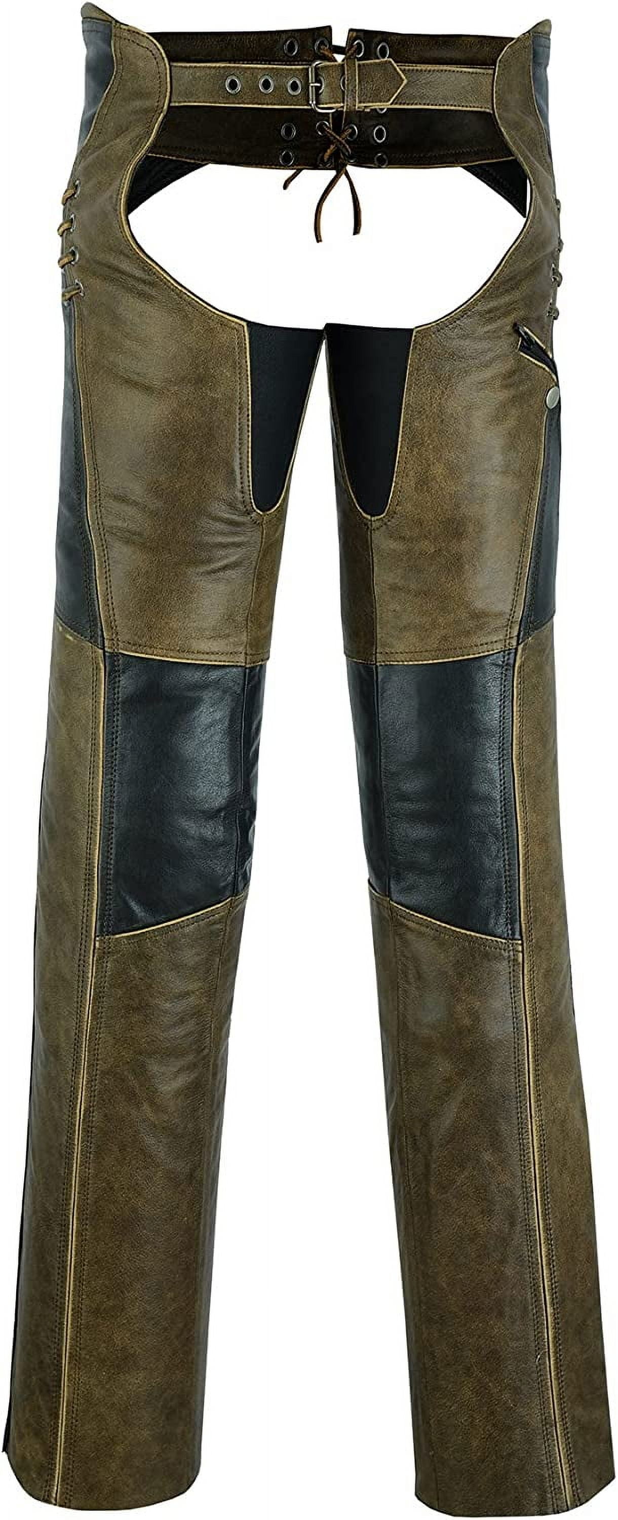 Daniel Smart Motorcycle Leather Chaps Grommet Detailing All Season ...