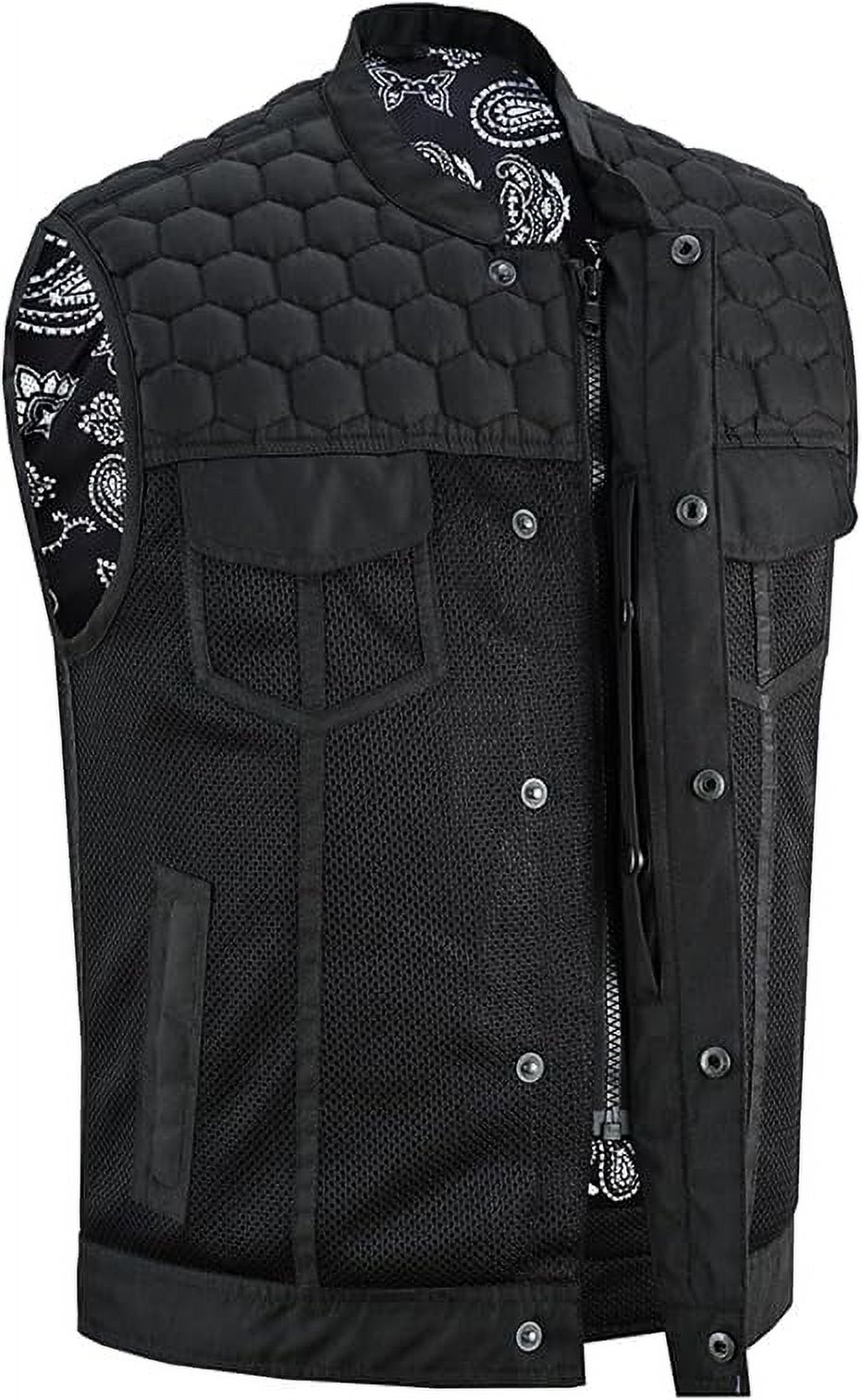 Daniel Smart Motorcycle Riding Vest Premium Mesh Textile Biker Vest Men ...
