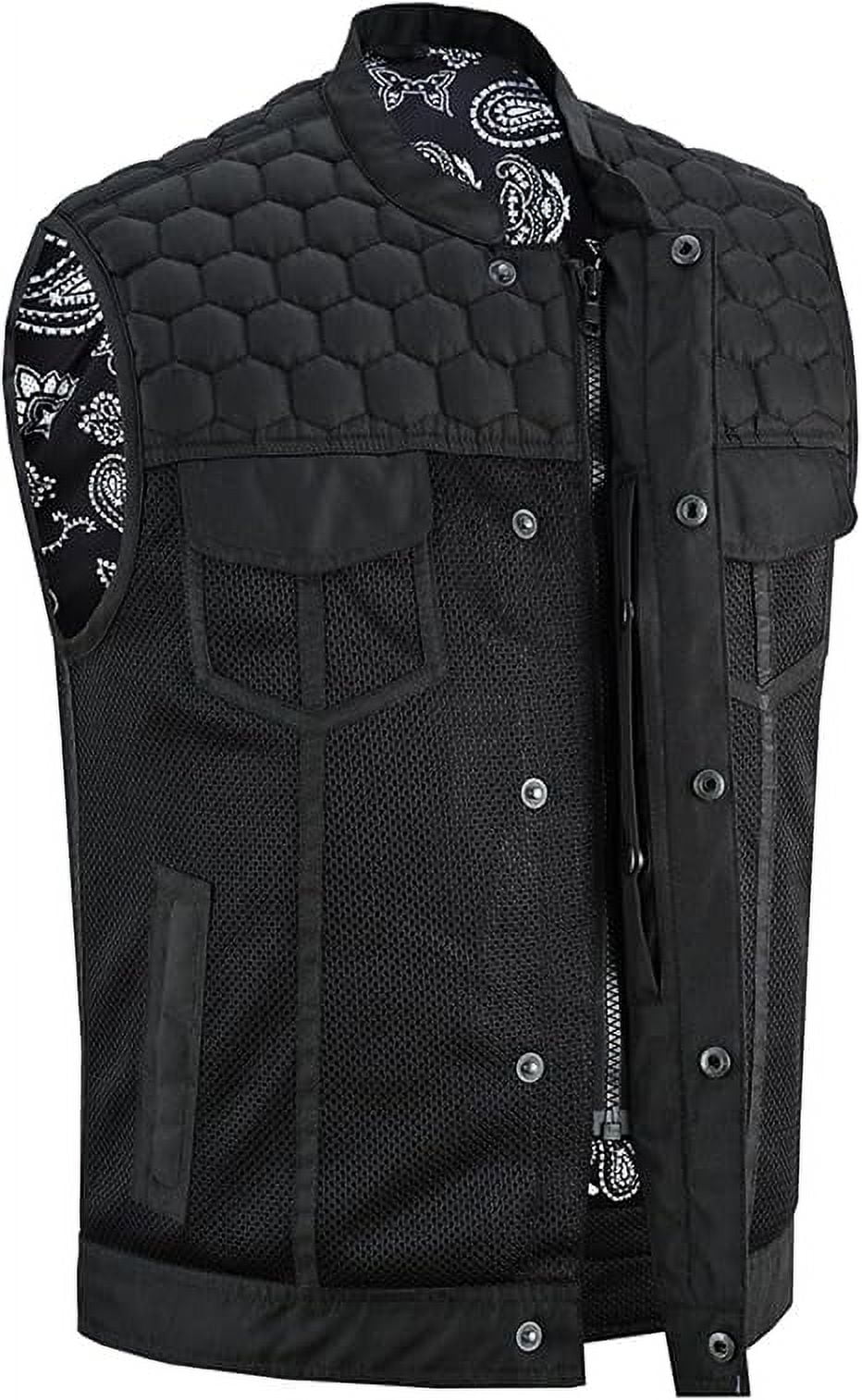 Daniel Smart Motorcycle Riding Vest Premium Mesh Textile Biker Vest Men ...