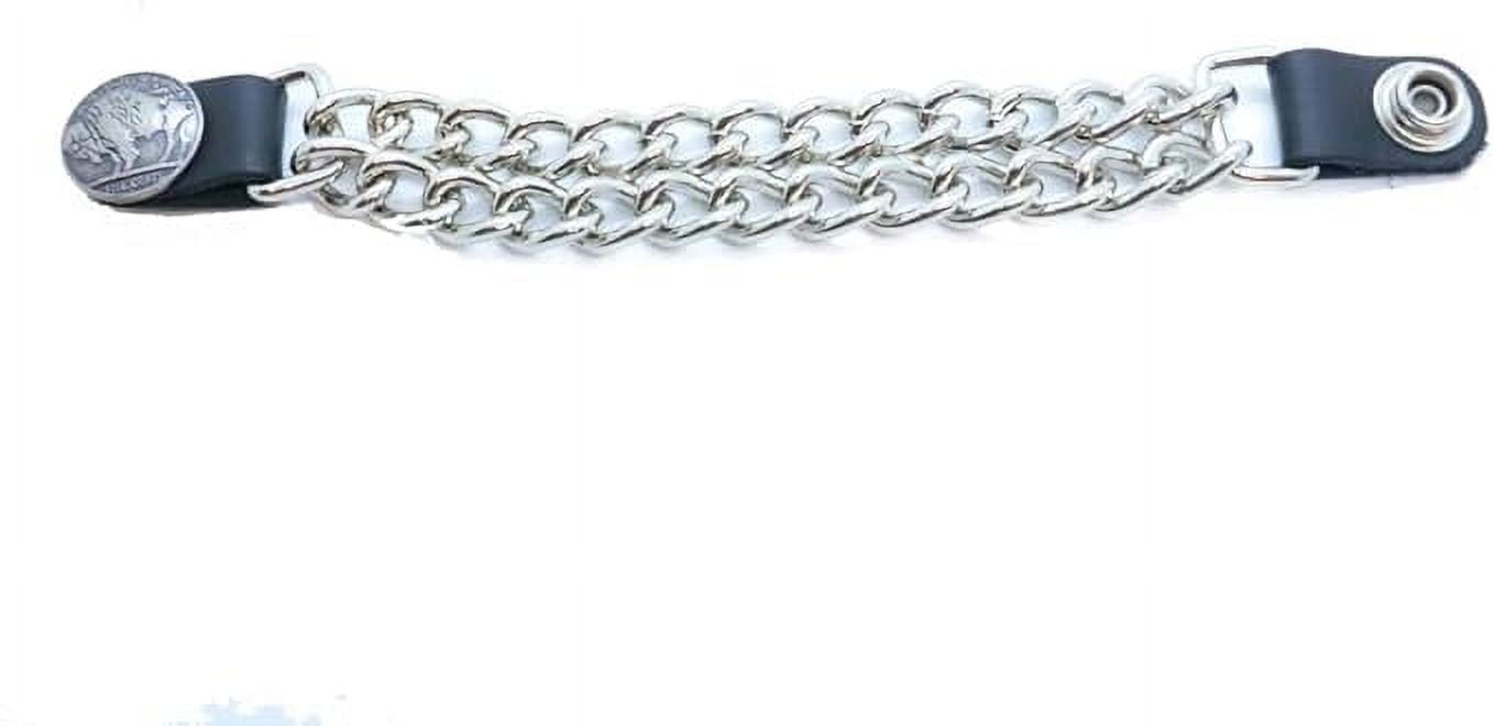 Daniel Smart Motorcycle Vest Extender - Plain Silver Double Chain with ...