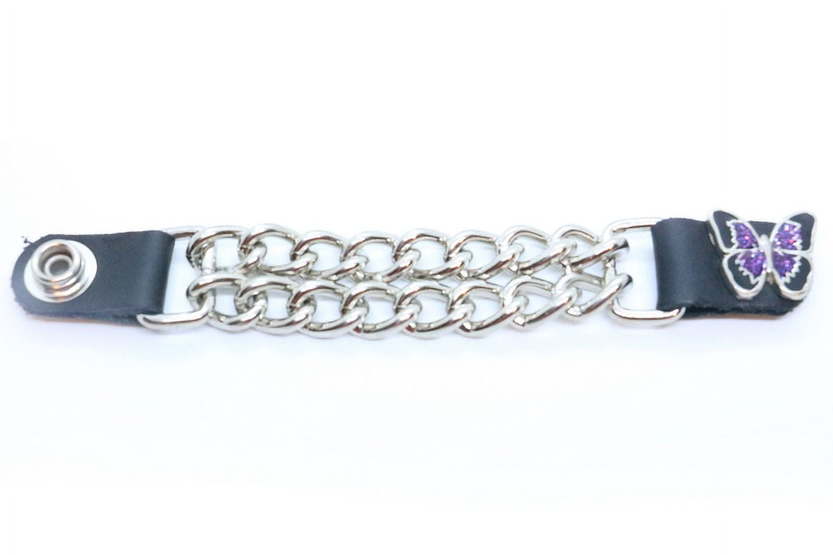 Daniel Smart Motorcycle Vest Extender - Plain Silver Double Chain with ...