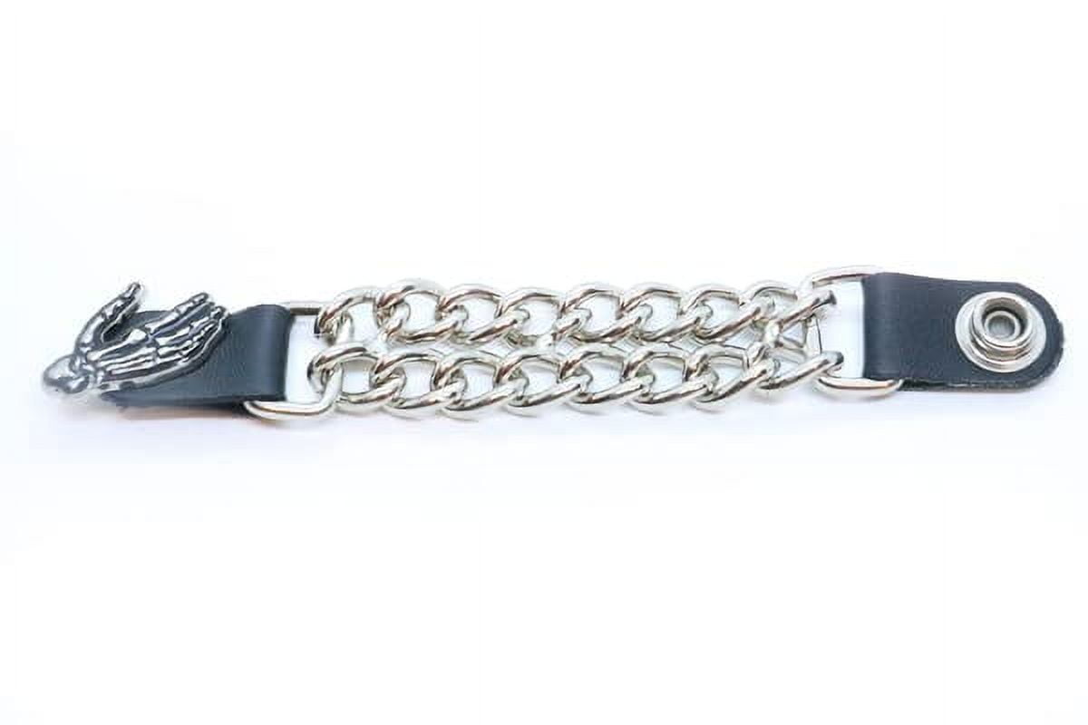 Daniel Smart Motorcycle Vest Extender - Silver Double Chain Biker Vest ...