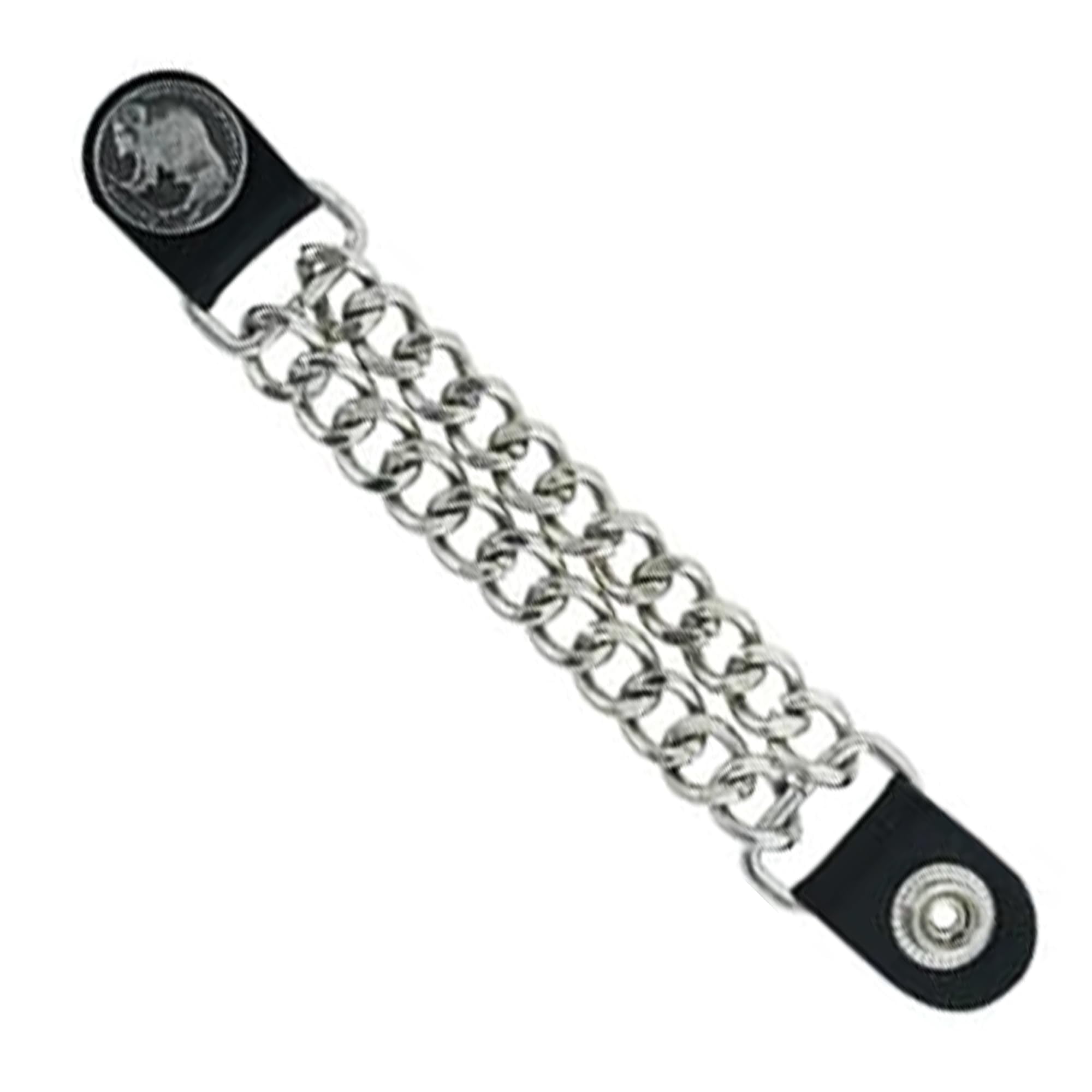 Daniel Smart Motorcycle Vest Extender - Silver Double Chain Biker Vest ...