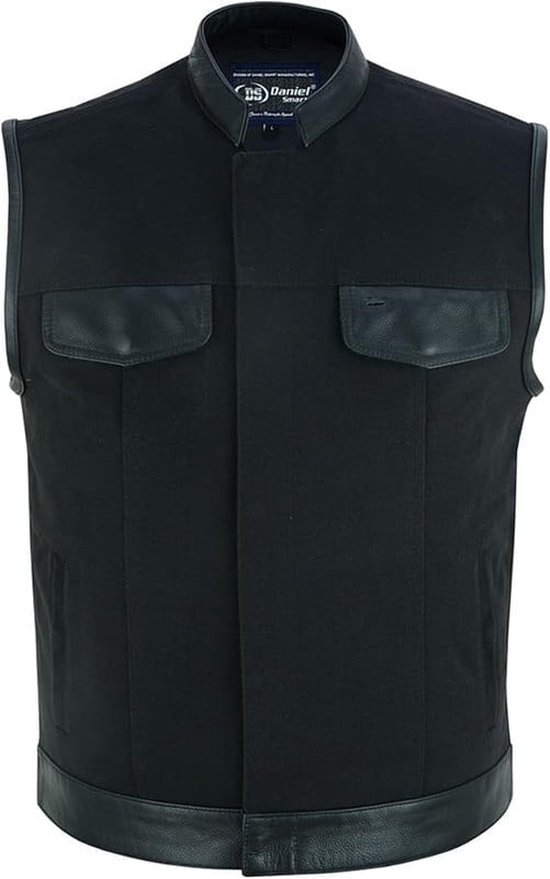 Daniel Smart S to 12XL Men Vest Canvas material with Leather Detailing ...