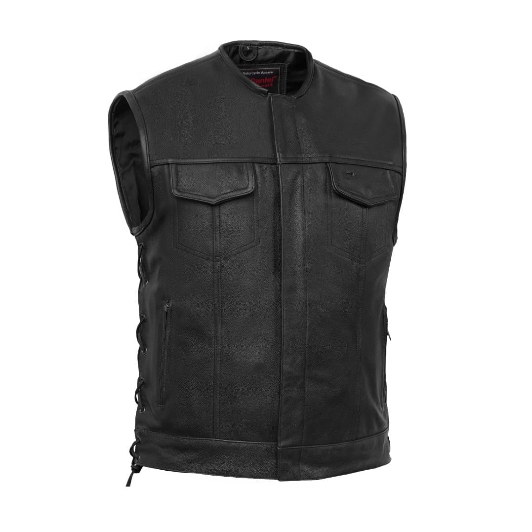 Daniel Smart S to 12XL Men leather vest Cowhide Motorcycle Leather Vest ...