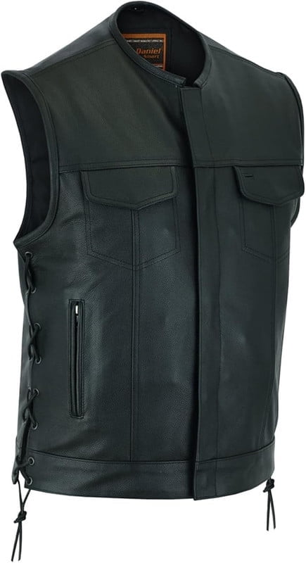 Daniel Smart S to 12XL Men leather vest Cowhide Motorcycle Leather Vest ...