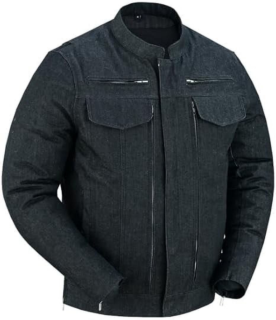 Daniel Smart S to 6XL Men Motorcycle Denim Jacket Rough Rub-Off Raw ...