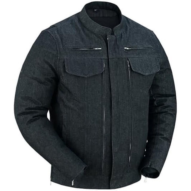 Daniel Smart S to 6XL Men Motorcycle Denim Jacket Rough Rub-Off Raw ...