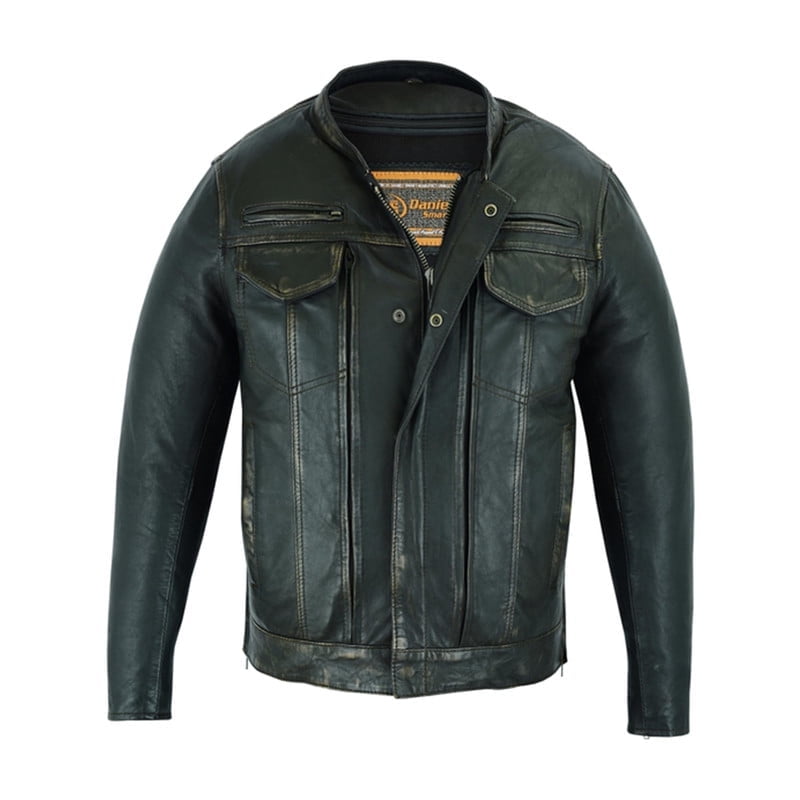 Daniel Smart S to 6XL Men Motorcycle Leather Jacket-Soft Lambskin ...