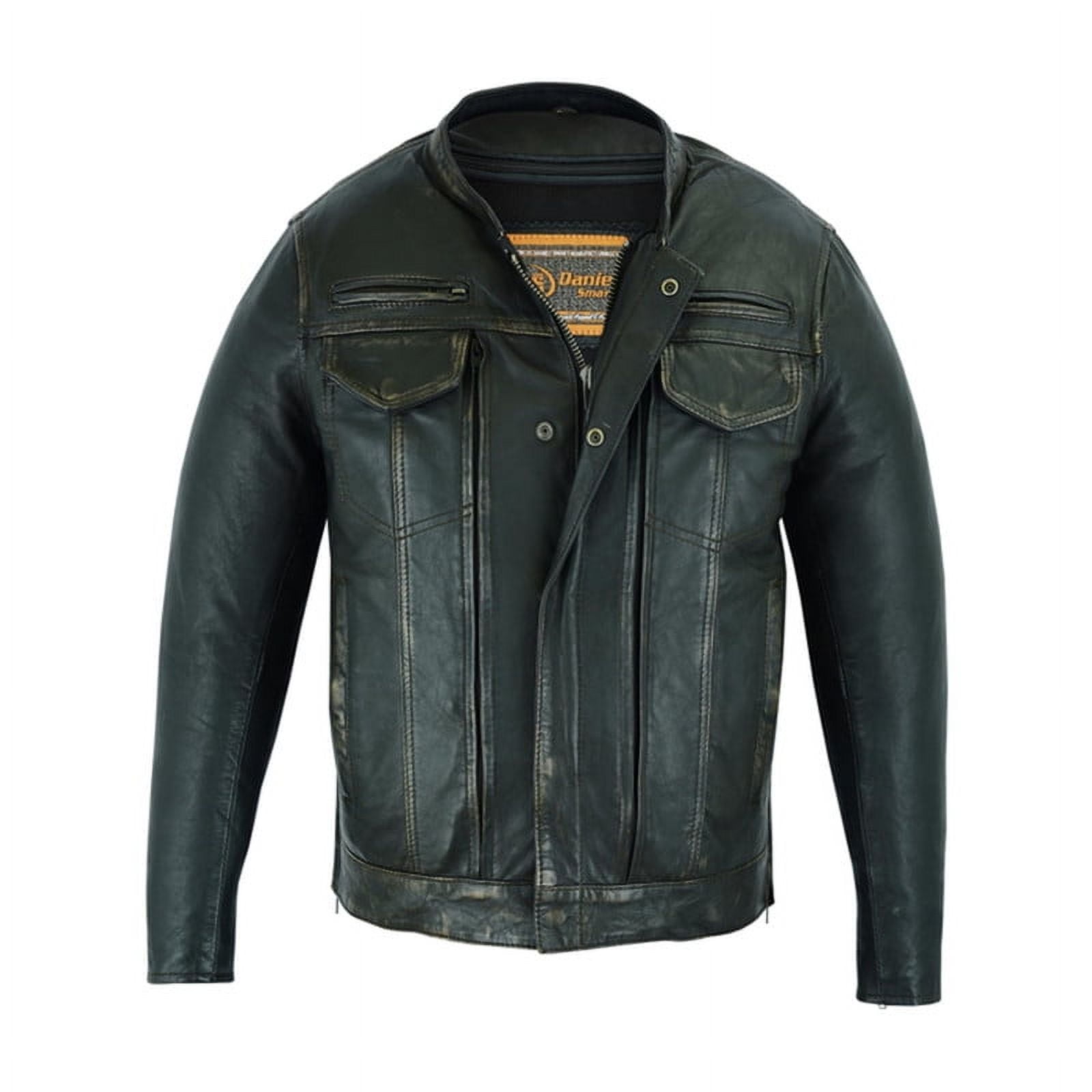 Daniel Smart S to 6XL Men Motorcycle Leather Jacket-Soft Lambskin ...