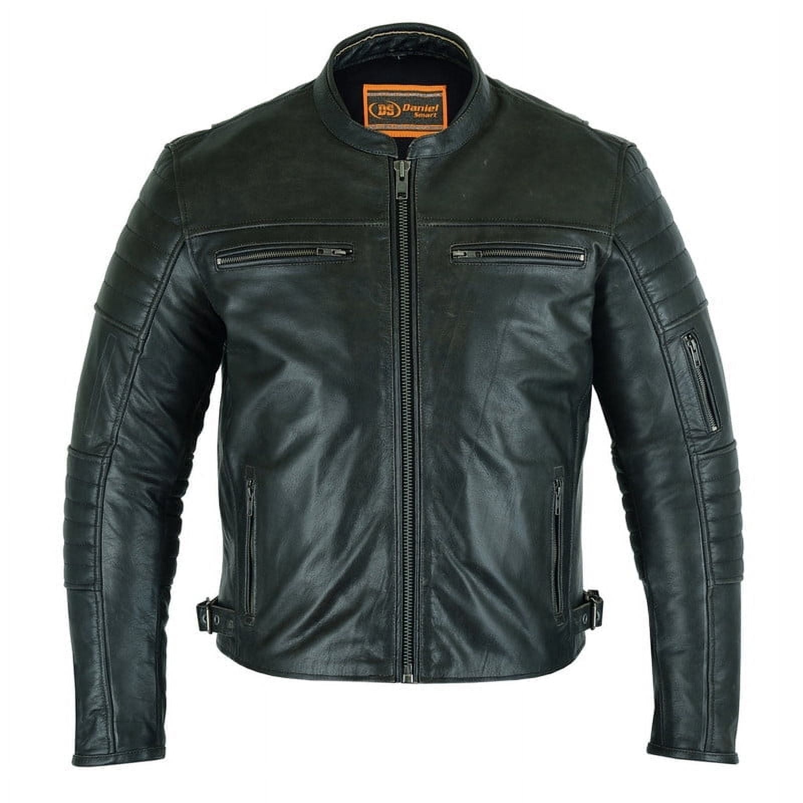 Daniel Smart S to 6XL Men Motorcycle Leather Jacket Sporty Leather ...