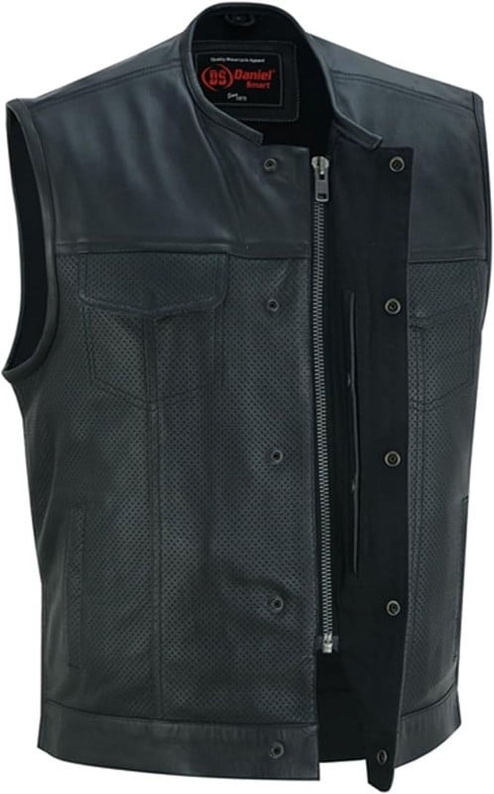 Daniel Smart S to 8XL Men leather Vest Cowhide Motorcycle Leather Vest ...
