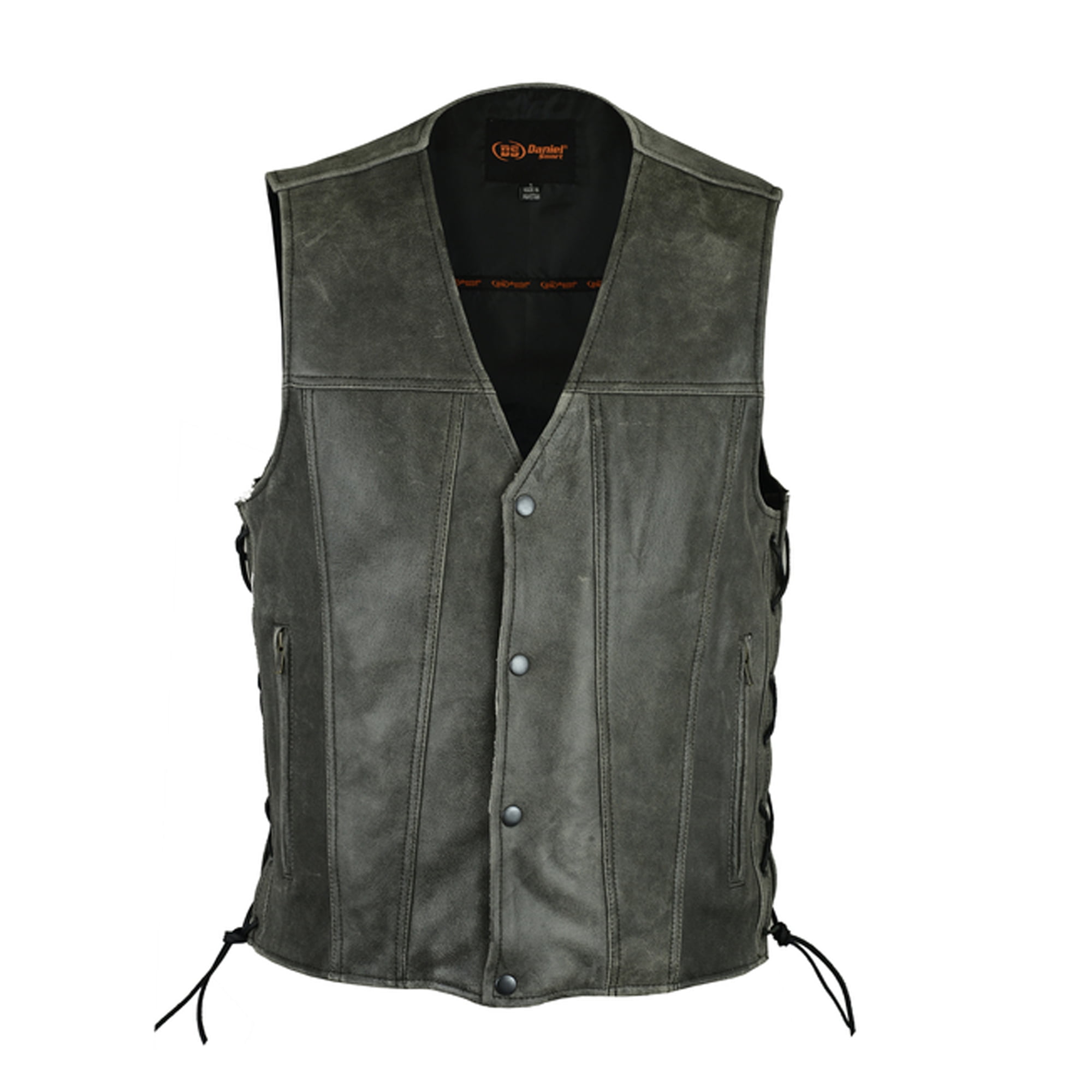 Daniel Smart S to 8XL Men’s leather vest Cowhide Motorcycle Leather ...