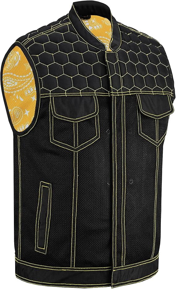 Daniel Smart S to 8XL Motorcycle Riding Vest Mesh Textile Biker Vest ...