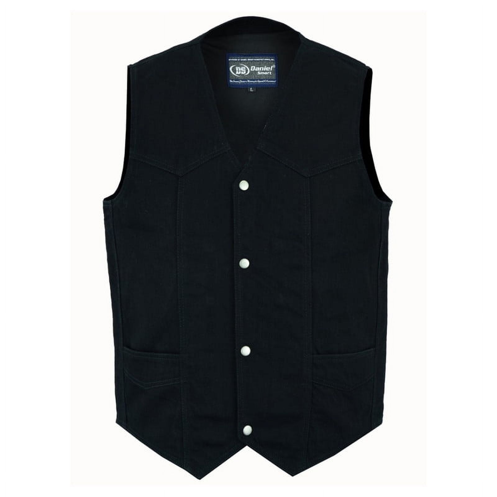 Daniel Smart S to 9XL Biker Vest for Men V-Shaped Neck Design Black ...