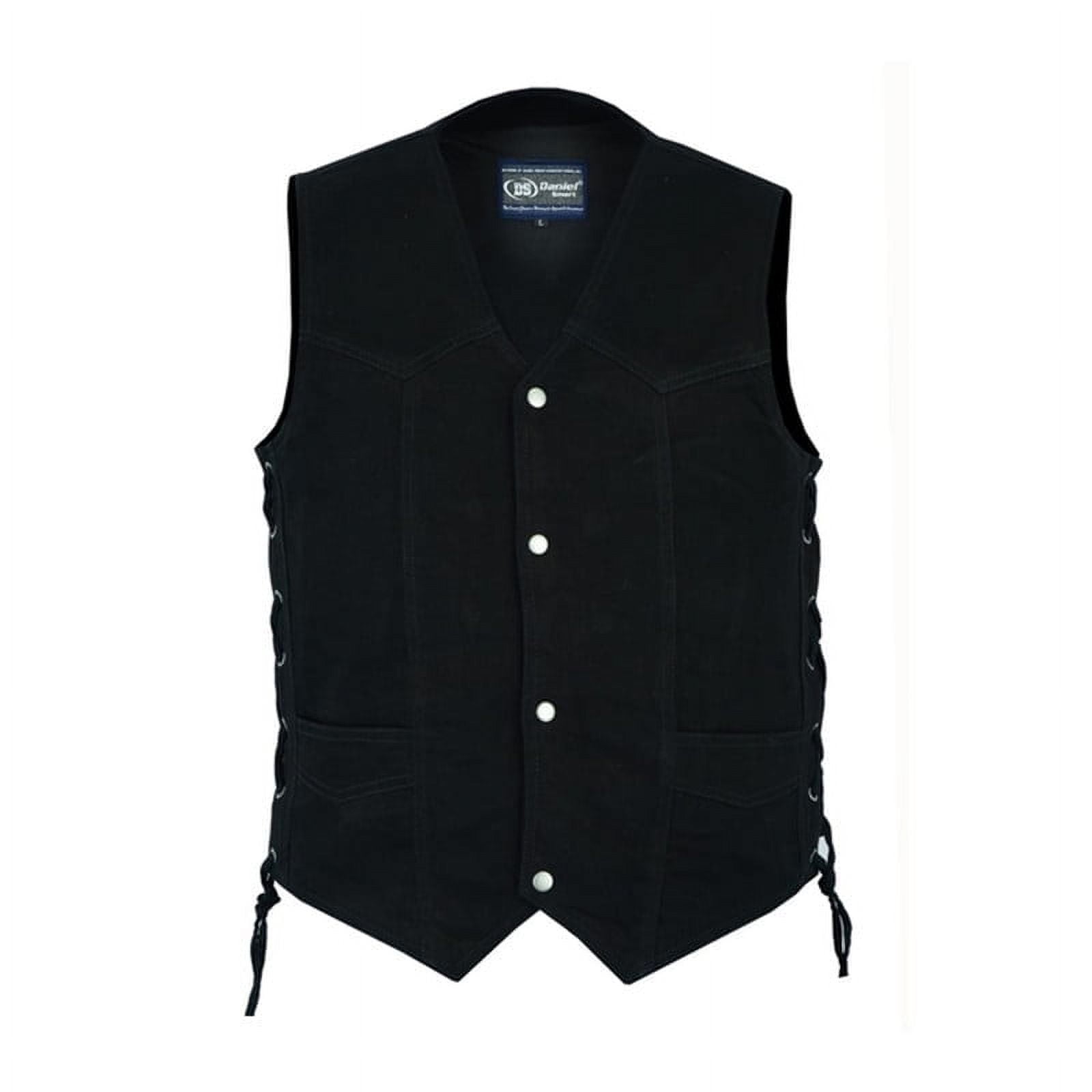 Daniel Smart S to 9XL Biker Vest for Men V-Shaped Neck Design Black ...