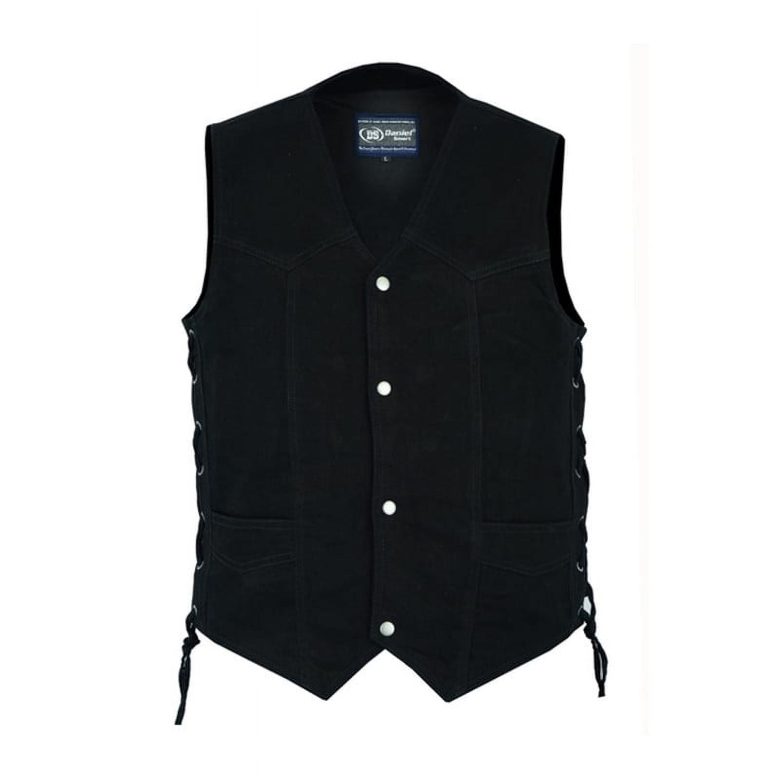 Daniel Smart S to 9XL Biker Vest for Men V-Shaped Neck Design Black ...