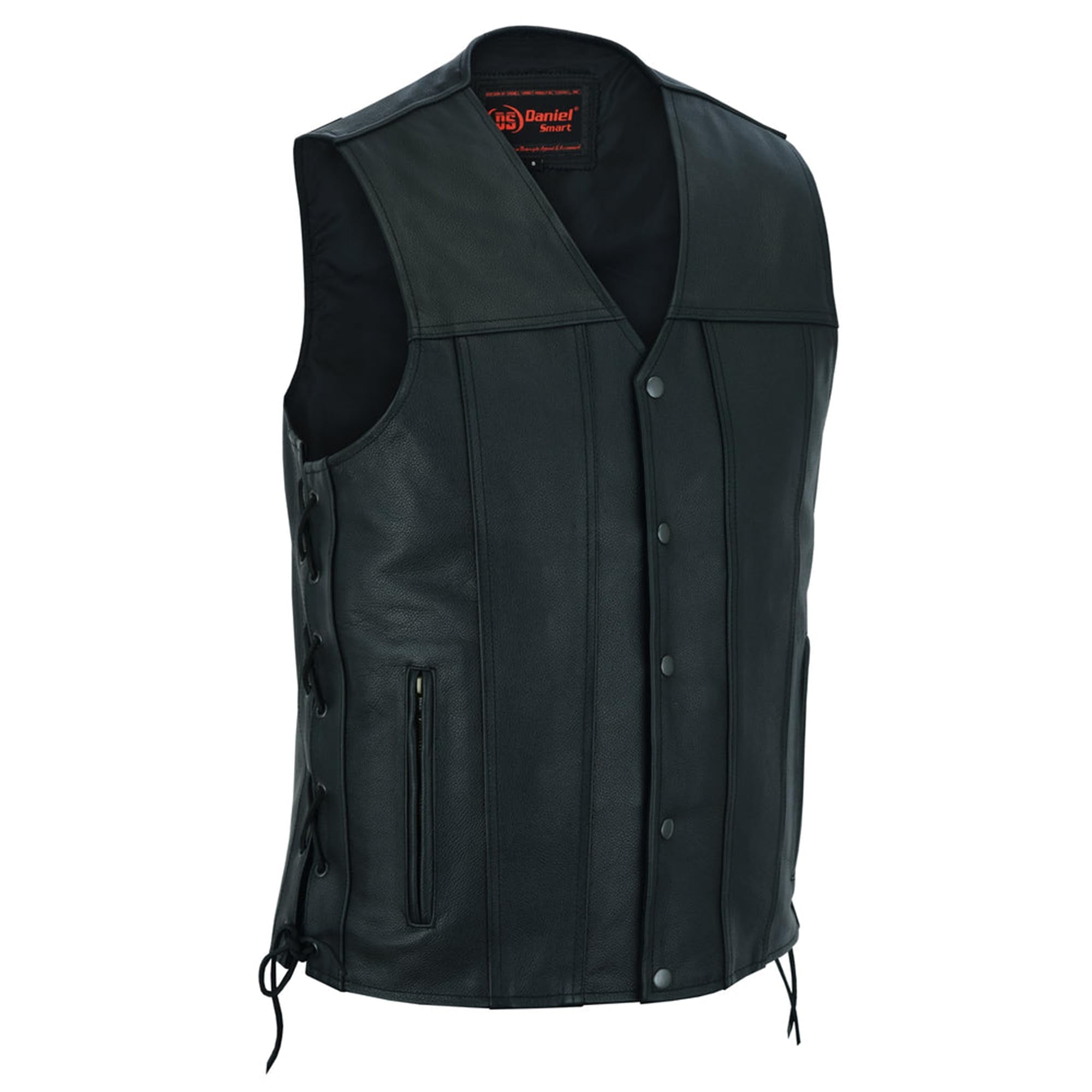 Daniel Smart ST to 8XLT biker vest for men Motorcycle Leather Vest with ...