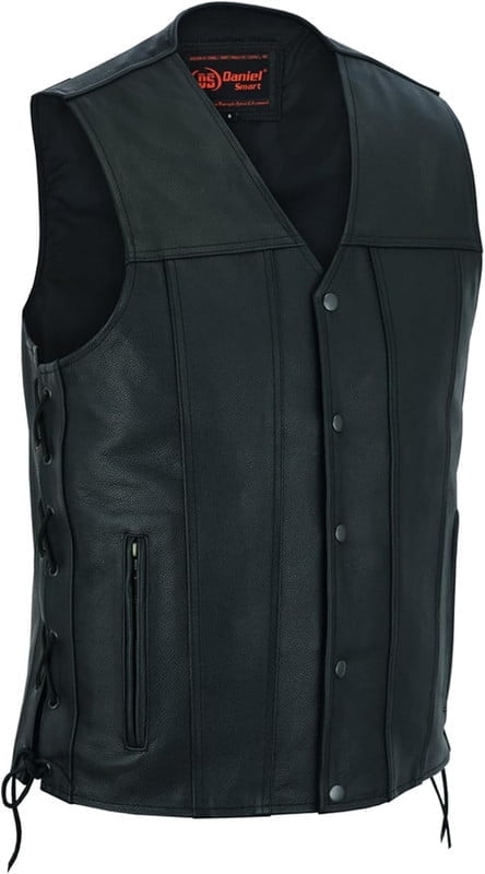 Daniel Smart ST to 8XLT biker vest for men Premium Motorcycle Leather ...