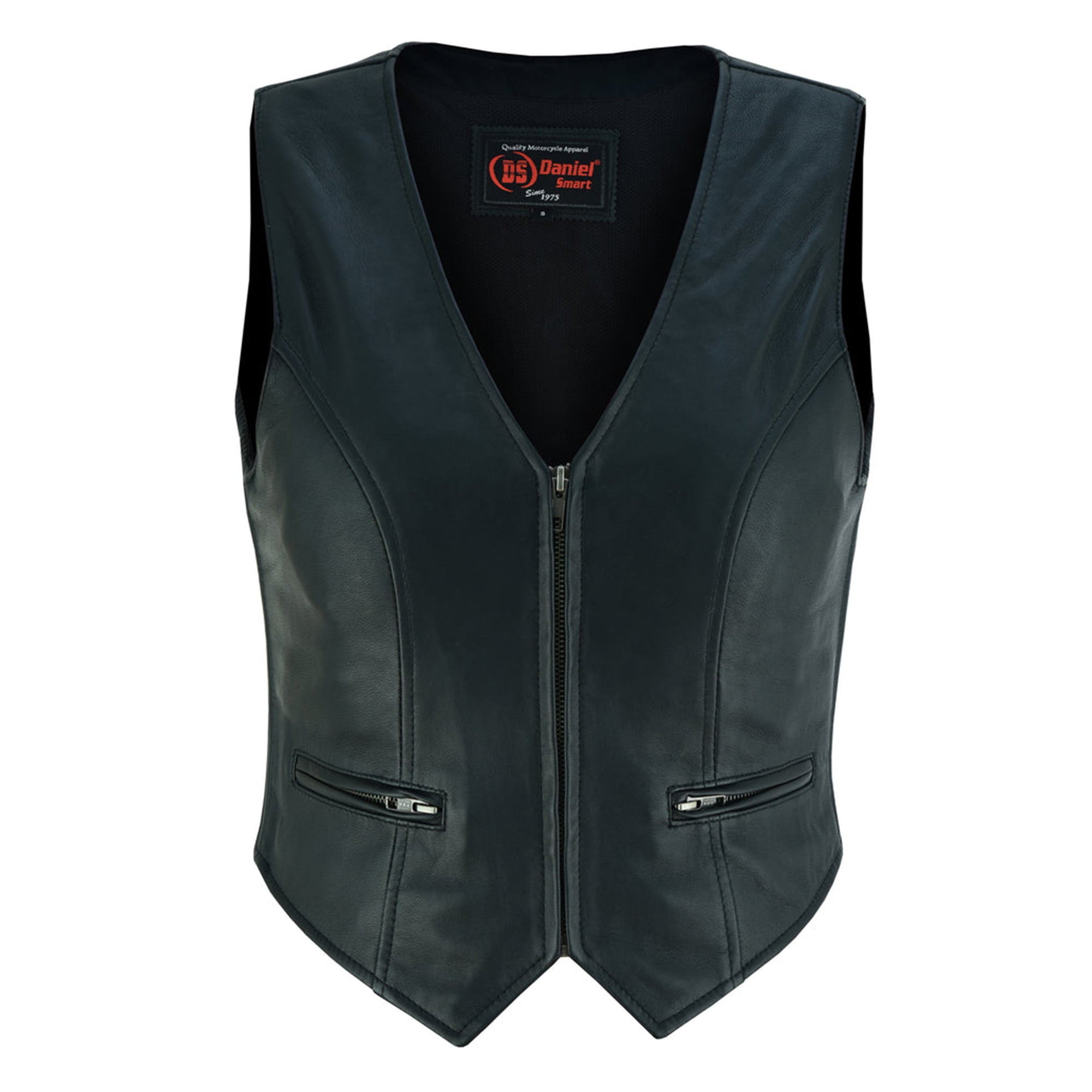 Daniel Smart Women Leather Vest – Cinched leather sides Vest with size ...