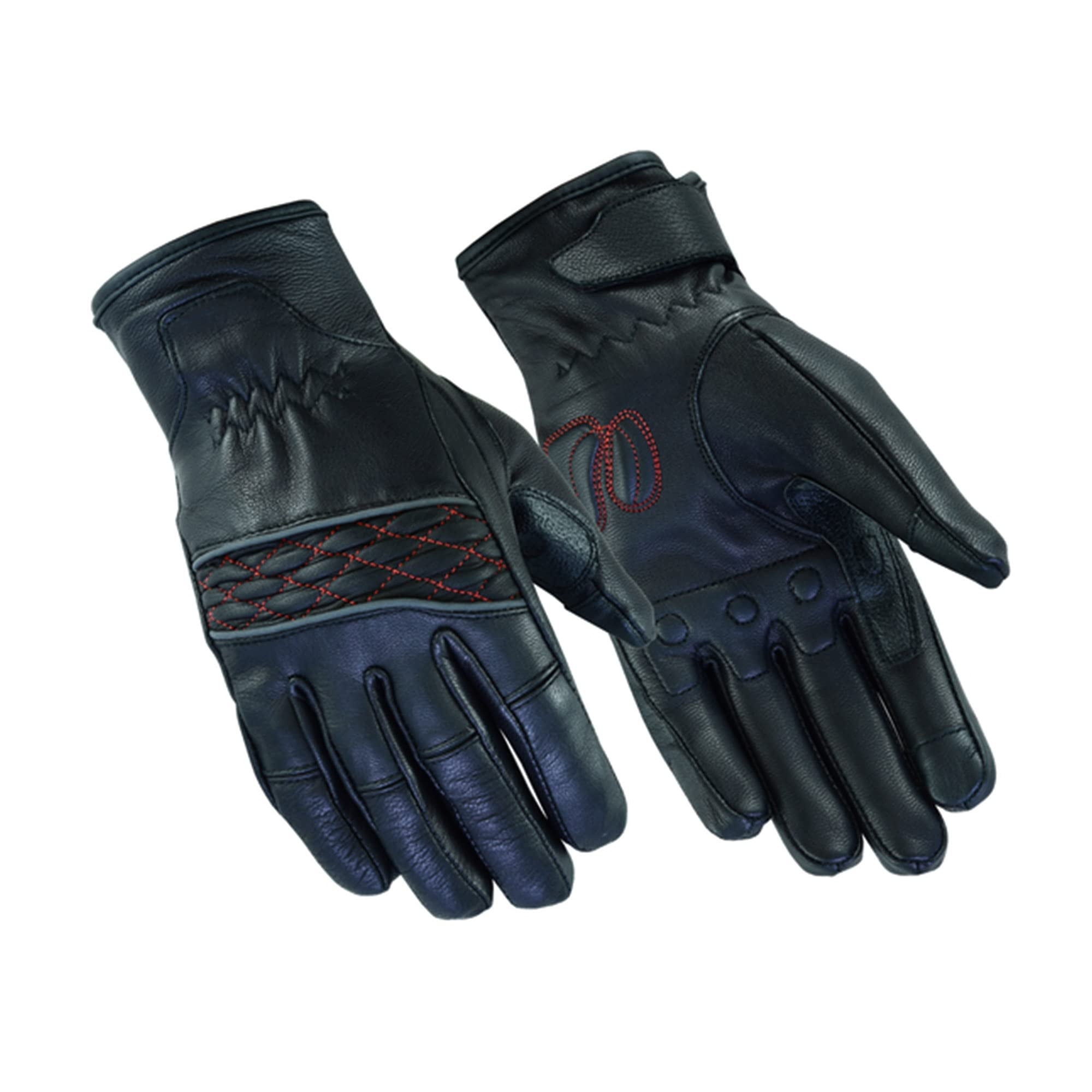 Daniel Smart Women’s Leather Gloves–Goat Leather Motorcycle Glove with ...