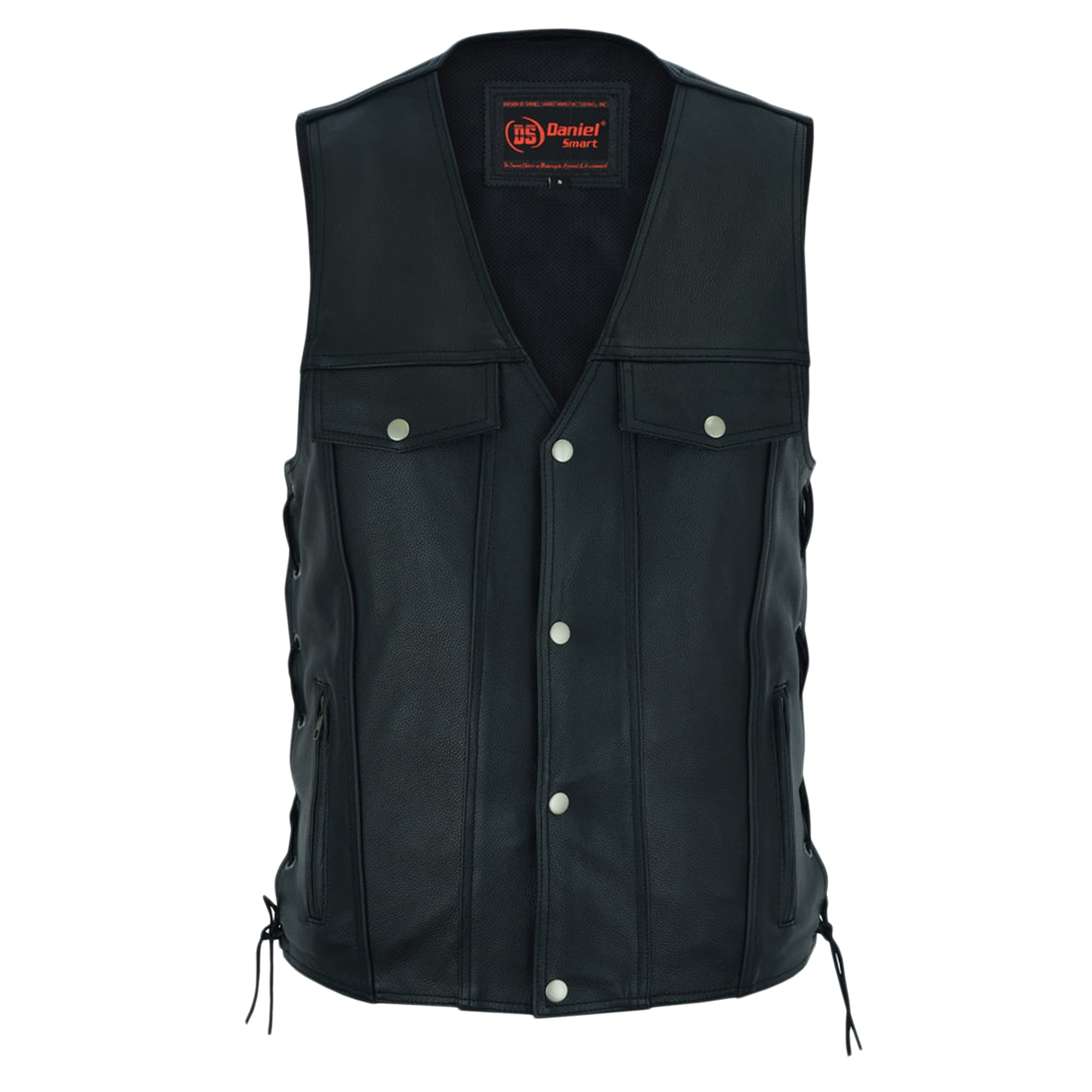 Daniel Smart XS to 10XL Biker Vest for Men Leather motorcycle Vest with ...