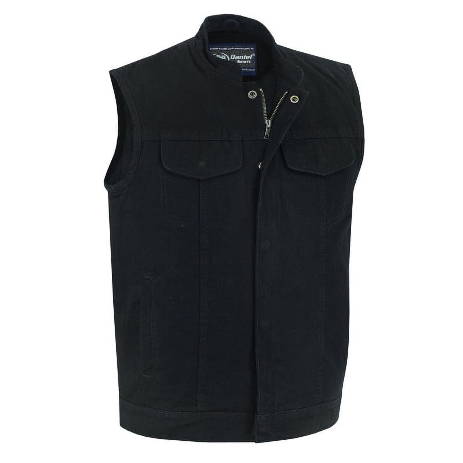 Daniel Smart XS to 12XL Motorcycle Denim Vest For Men With Scoop Collar ...