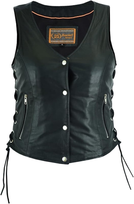 Daniel Smart XS to 5XL Black Women Leather Vest Premium Leather Vest ...