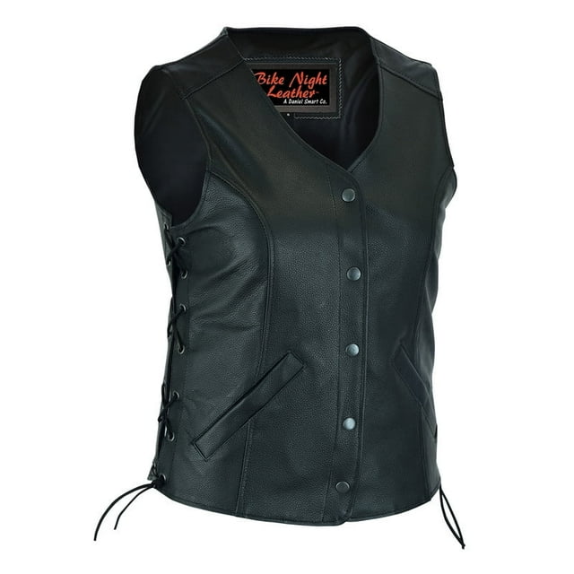 Daniel Smart XS to 5XL Leather Vest for Women's With Open Neck Design ...